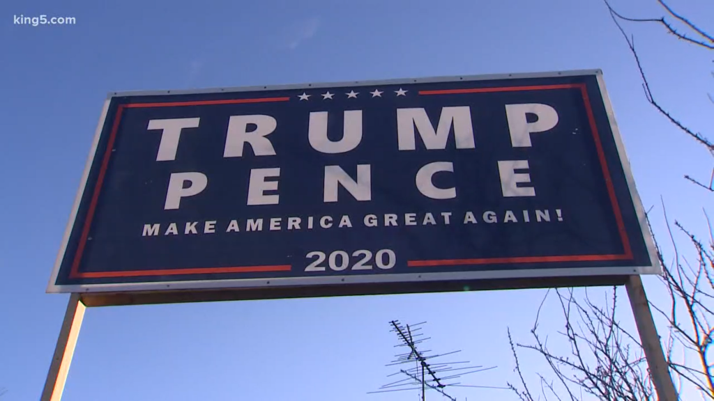 City Says Man's Giant, Semi-Ironic 'Trump 2020' Sign Is a Code Violation