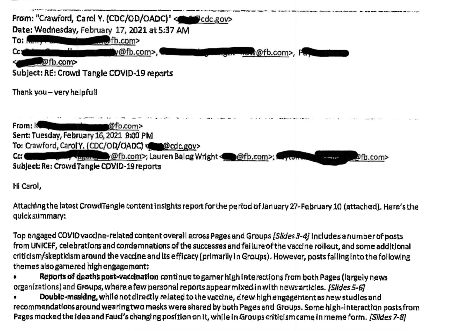 Inside the Facebook Files: Emails Reveal CDC's Role in Stifling COVID ...