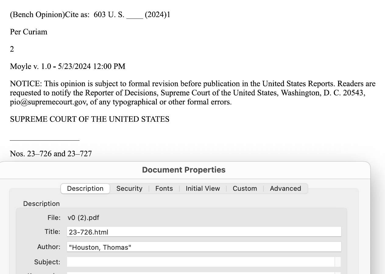 Supreme Court Prematurely Releases DIG in Moyle