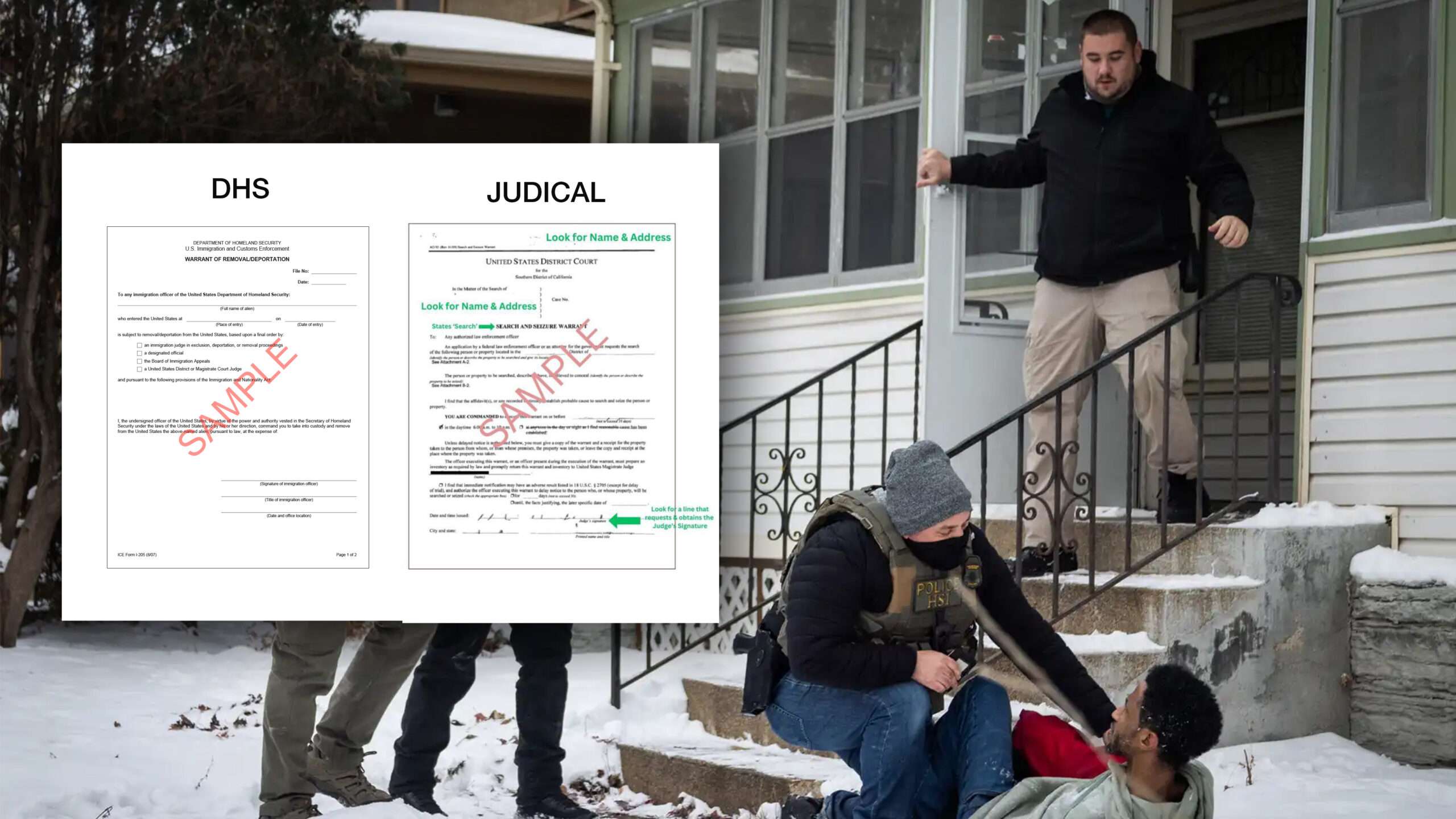 Leaked ICE memo claims agents can enter homes without judicial warrants